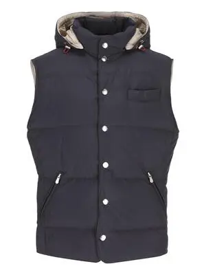Brunello Cucinelli Hooded Down Gilet - Black