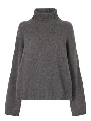 Brunello Cucinelli High Neck Ribbed Trim Sweater - Grey