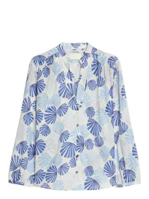 IBLUES Printed Cotton Muslin Relaxed-fit Shirt - Ice