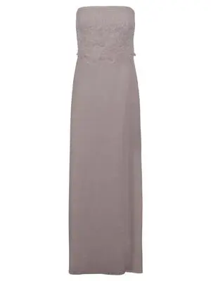 Ermanno Scervino Lace-panel Strapless Maxi Dress - Gray