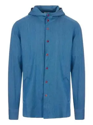 Kiton Mariano Hooded Shirt - Blue