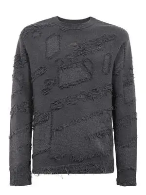 A-COLD-WALL* Long-sleeved Sweater With Distressed Details - Black