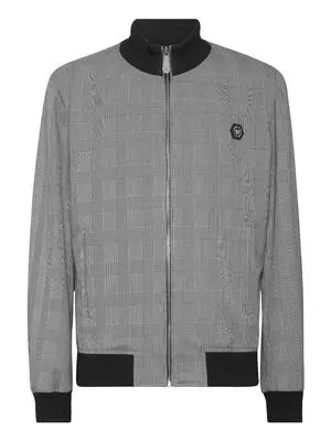 Philipp Plein Checkered Bomber Jacket - Black