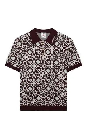 Casablanca Monogram Knit Polo Shirt - Black