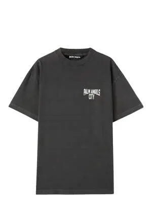 PALM ANGELS Palm Angels Logo Printed Crewneck T-Shirt