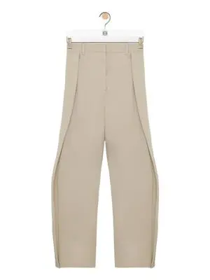 Loewe Loewe Pleated Wide Leg Trousers Light Brown