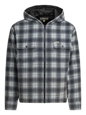 StÜssy Plaid Cotton-padded Hooded Jacket - Blue