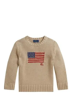 Polo Ralph Lauren Flag-intarsia Sweater - Nude