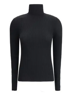 Wolford Long-sleeve Ribbed Wool Turtleneck Sweater - Black