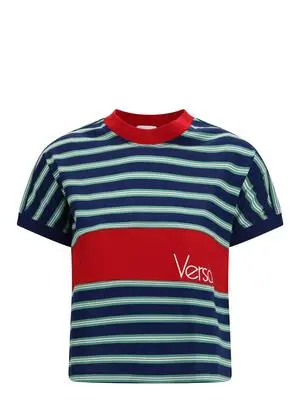 Versace VERSACE Striped Cotton T-Shirt Multicolour