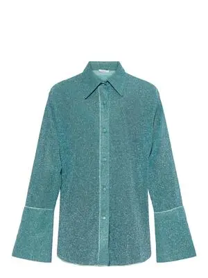 Oseree Metallic Lurex Shirt - Blue