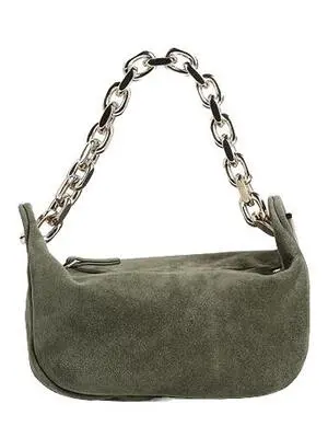 Fabiana Filippi Suede Hobo Bag With Chain Handle - Green