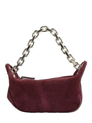 Fabiana Filippi Suede Handbag With Chain Top Handle - Red