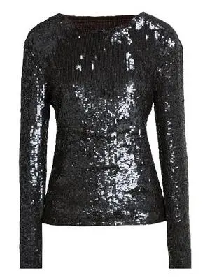 P.a.r.o.s.h Sequin Embellished Long Sleeve Top - Brown