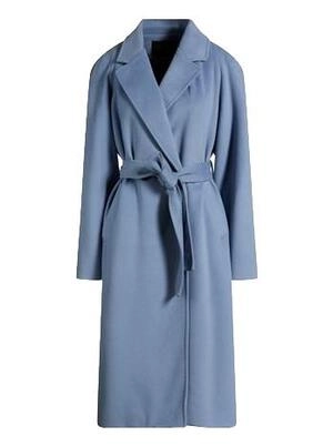Roberto Cavalli Wool Blend Belted Coat - Blue