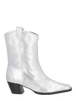 CastaÑer Ankle Boots In Metallic Leather - Silver