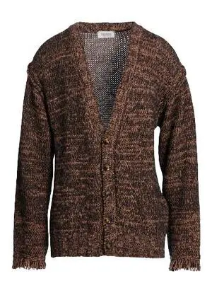 LANEUS Alpaca Wool Blend Cardigan - Brown