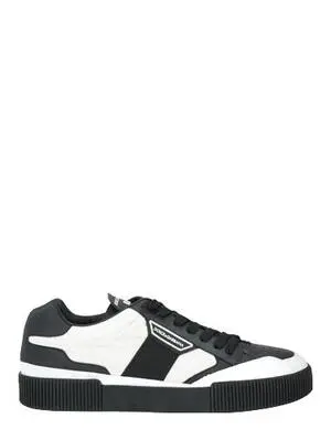 Dolce & Gabbana Low-top Sneakers In Calfskin And Textile Fibers - Black