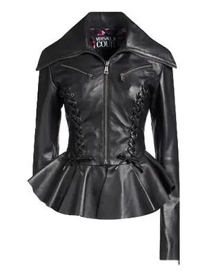Versace Leather Biker Jacket - Black
