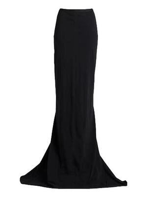 Rick Owens Cotton And Cashmere Maxi Skirt - Black