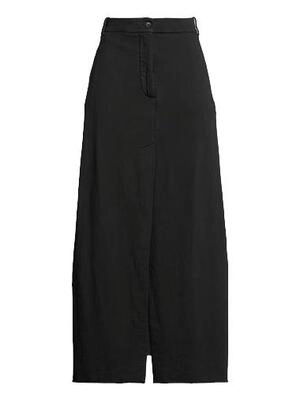 MASNADA MASNADA Maxi Skirt In Black Cotton With Satin And Two-Tone Detailing