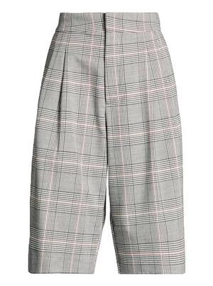 SEMICOUTURE Plaid Flannel Bermuda Shorts - Grey