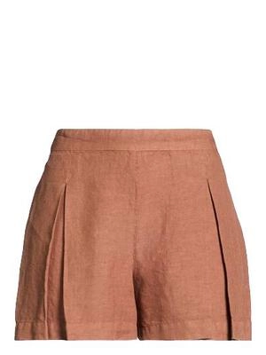 120% Lino 120% Lino Linen Shorts With Darts Beige