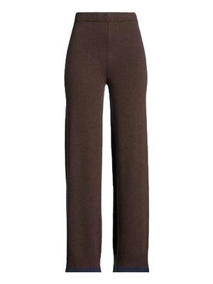 VICOLO Wide Leg Mélange Knit Pants - Brown