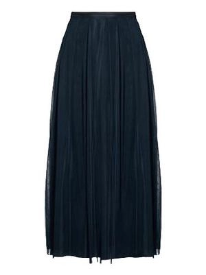 Alpha Studio Pleated Tulle Maxi Skirt - Navy