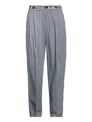 Versace Cotton Jacquard Tapered Pants - Blue
