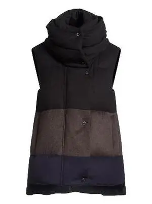 MOORER Multicolor Wool And Cashmere Vest With Goose Down Interior - Black