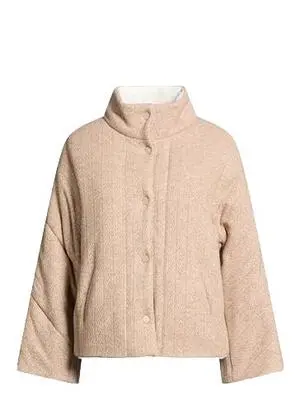 PUROTATTO PUROTATTO Light Brown Viscose, Polyester, Wool, Elastane Jacket