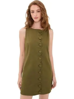 O.P.T Jasen Dress With Scalloped Detailing - Olive
