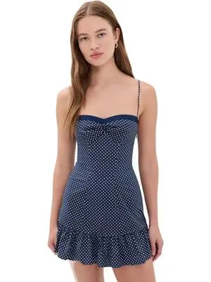 GUIZIO Margaux Mini Dress - Navy/white