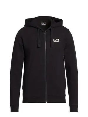 EA7 Zip-up Hoodie With Logo Detail - Black