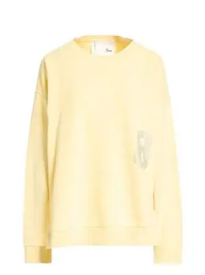 8PM Apricot Cotton Sweatshirt With Appliqués And Crystals - Yellow
