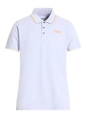 FERRE' Man Polo Shirt Sky Blue Size Xl Cotton