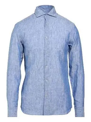 MOORER Shirt Size Linen - Blue