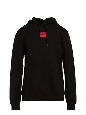 Hugo Cotton Elastane French Terry Hoodie With Logo Detail - Black