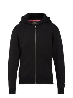 Alpha Industries Zip Up Cotton Blend Hoodie - Black
