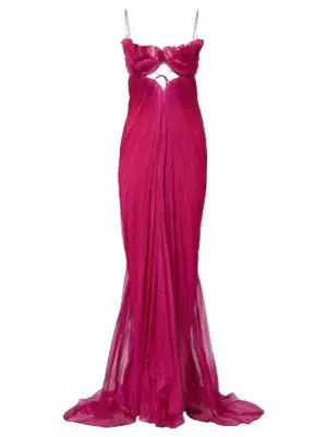 MARIA LUCIA HOHAN Lupita Draped Silk Gown - Red