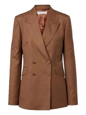Gabriela Hearst Angela Wool And Silk Double Breasted Blazer - Brown