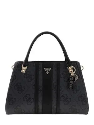 Guess Noelle Patterned Charm Shoulder Bag - Black