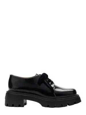 STUART WEITZMAN Lace-up Round Toe Flat Shoes - Black