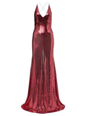 Alex Perry Sequined Gown - Red