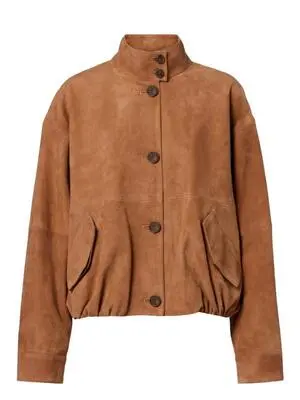 Simkhai Marley Suede Jacket With High Collar - No