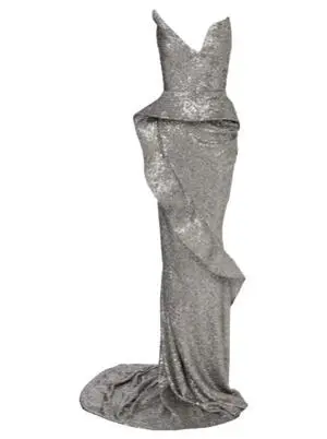Maticevski Sequined Sculptural Gown - Gray