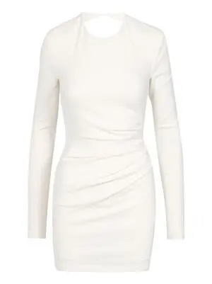 ANIYE BY Long Sleeve Dress With Pleated Detailing - White