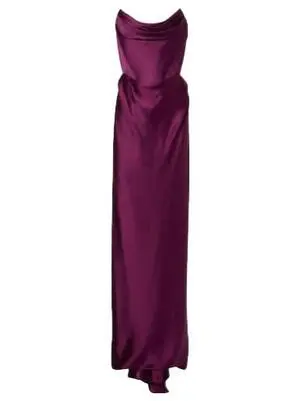 VIVIENNE WESTWOOD Galaxy Draped Crêpe Satin Bustier Gown - Red