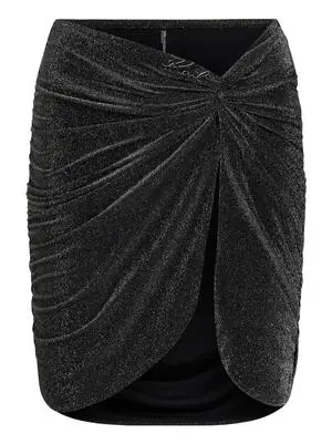 KARL LAGERFELD Karl Lagerfeld Metallic Ruched Skirt With Knot Detail